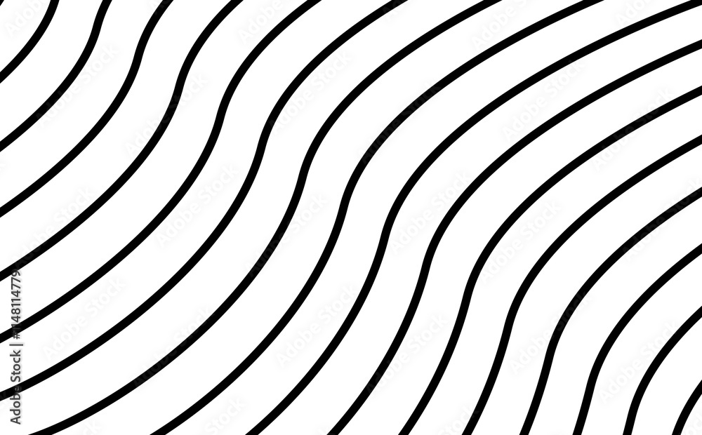 Fondo de líneas curvas de trazo negro Stock Vector | Adobe Stock