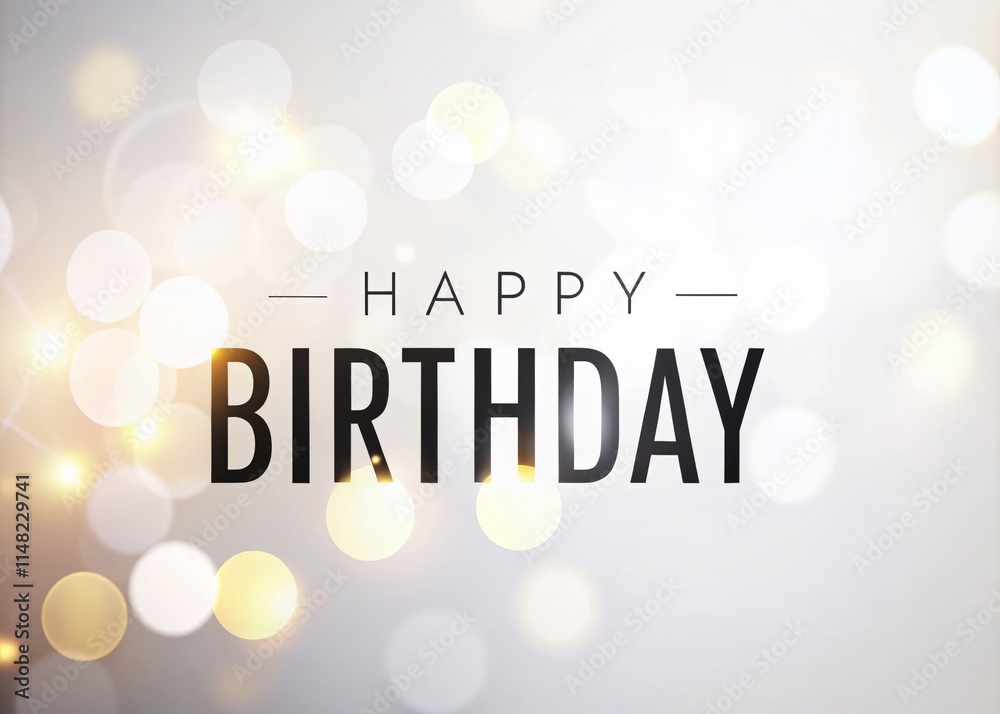 Minimalist Happy Birthday Background, Clean White Birthday Card Design ...