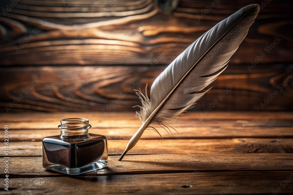 Minimalist Quill Pen & Ink Bottle 4K Wallpaper - Classic Desk Setup ...