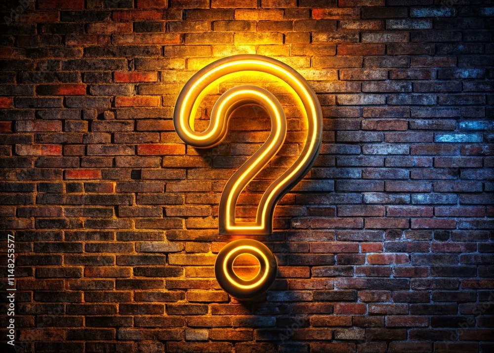 Neon Question Mark Sign, Landscape Photography Backdrop, Q&A Session ...