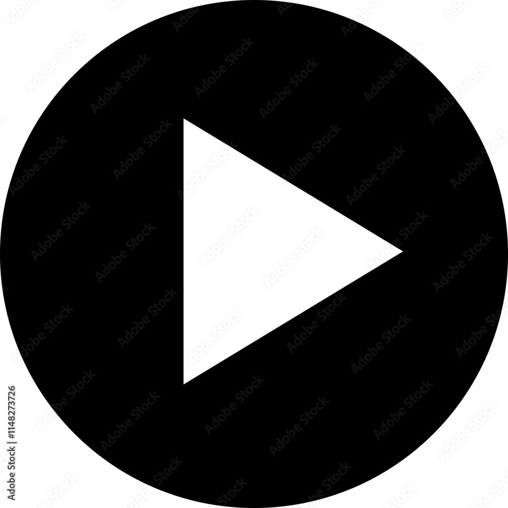 Play button icon. Start symbol vector illustration isolated. Media ...