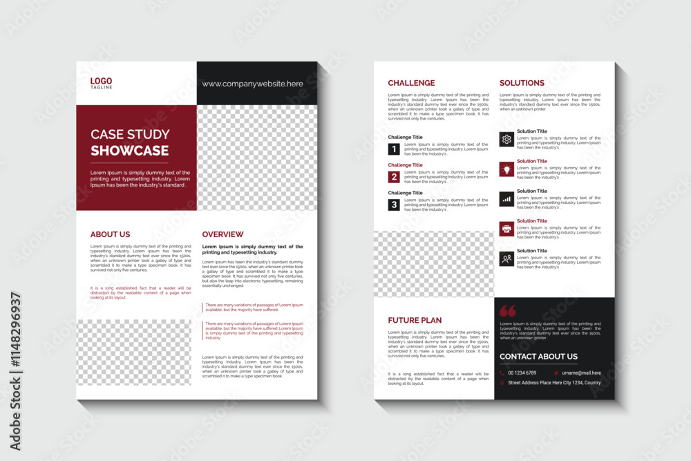 Case study flyer template design Stock Vector | Adobe Stock