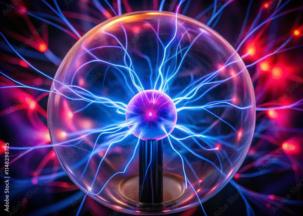 Plasma Ball Close Up: Electrifying Low Light Photography, Glowing Orb ...