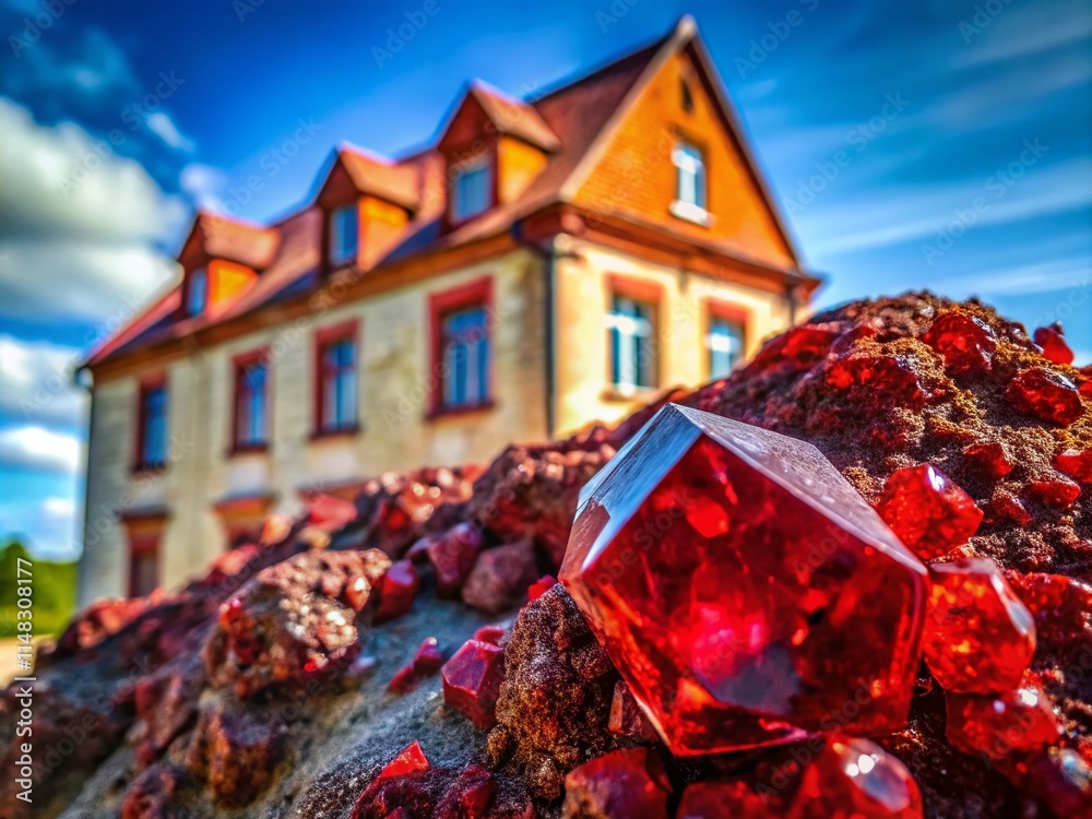Red Garnet Mineral Texture: Architectural Photography, Gemstone Facade ...