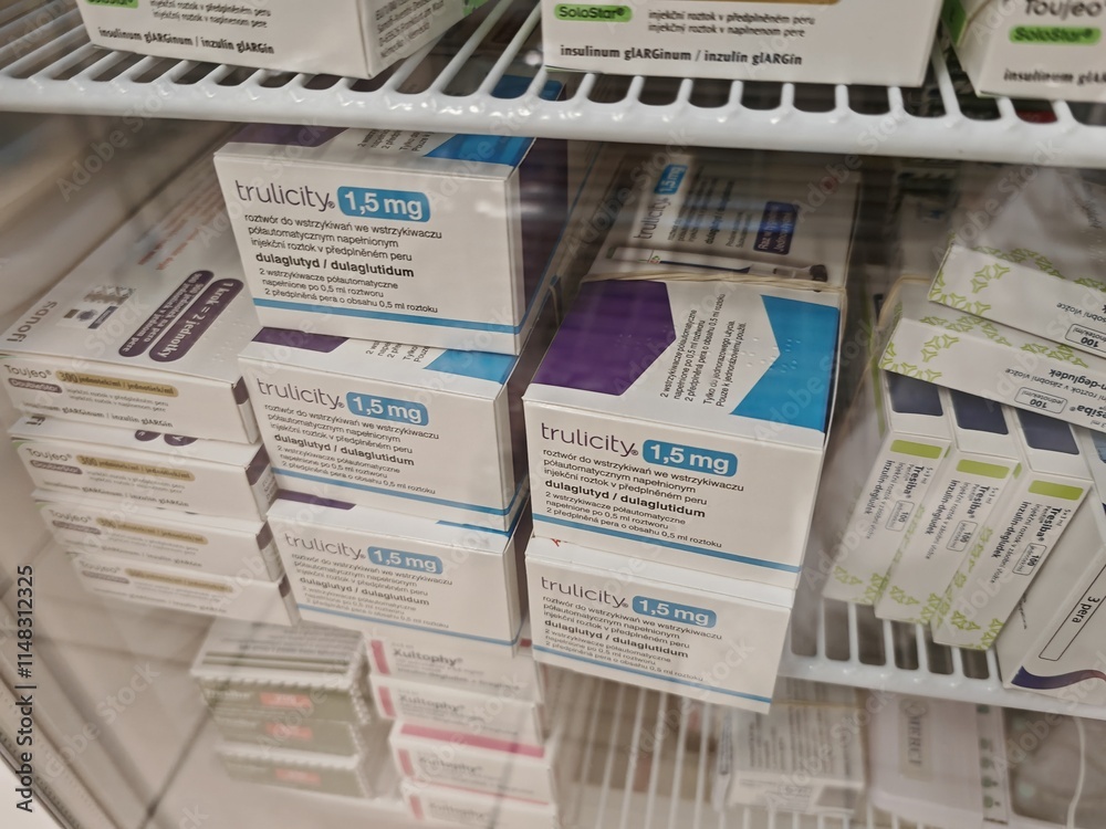 Prague,Czech republic-December 21 2024:box of TRULICITY 1,5 mg Eli ...