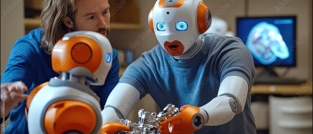 An AI-driven robotics factory where humanoid robots are being assembled ...