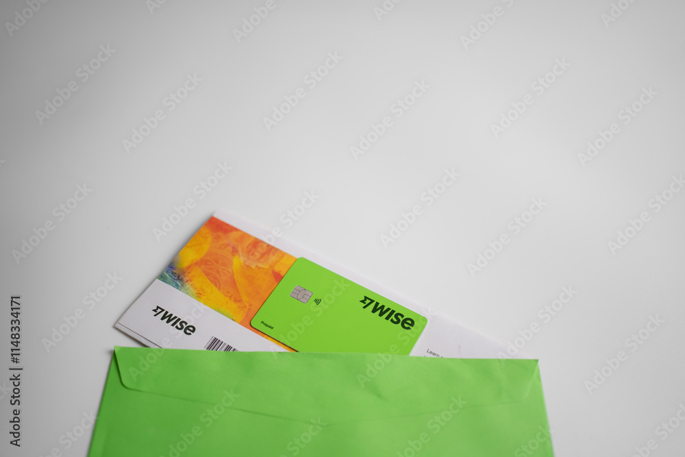 PENANG, MALAYSIA - OCT 17, 2024: Wise Bank prepaid card attached to a ...