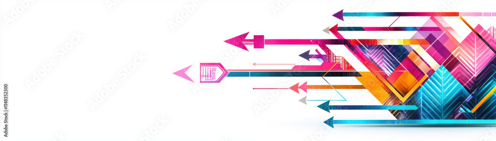 Dynamic digital transformation roadmap with colorful arrows and ...