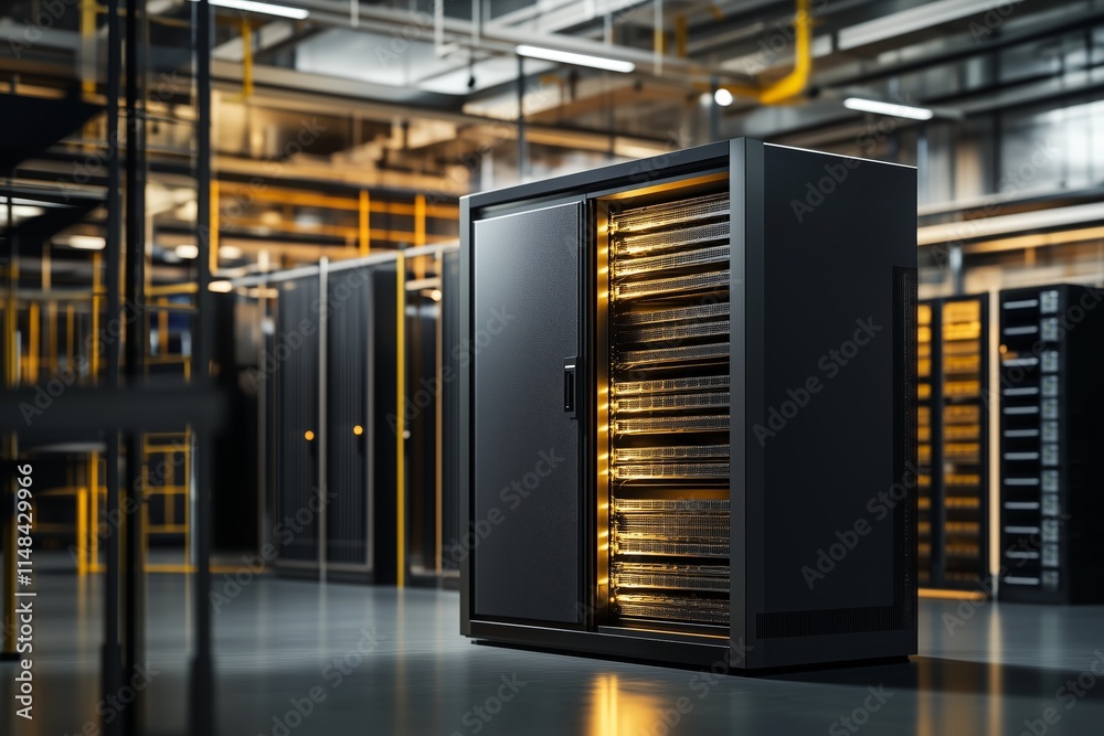 Datacenter showcasing server racks and IT infrastructure with ...
