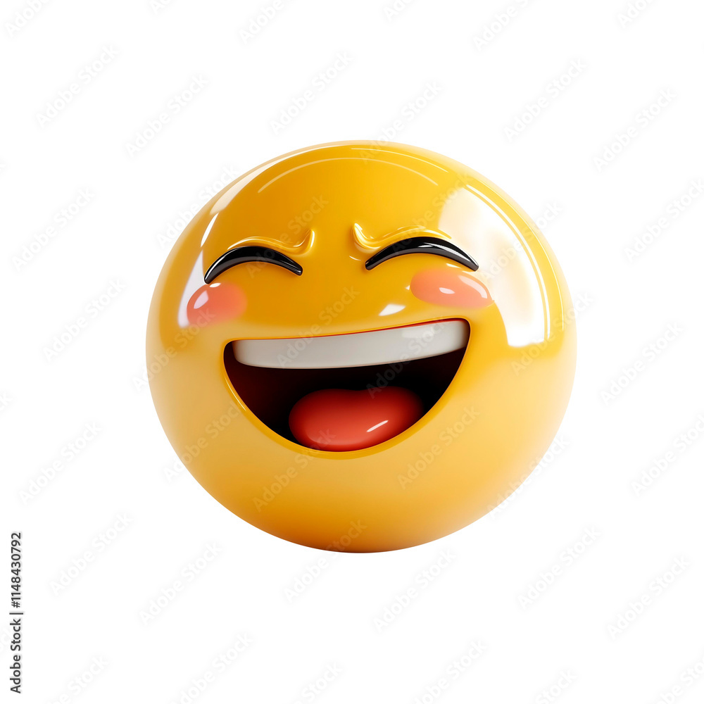 Ilustração isolated 3d laughing emoji on plain background joyful ...