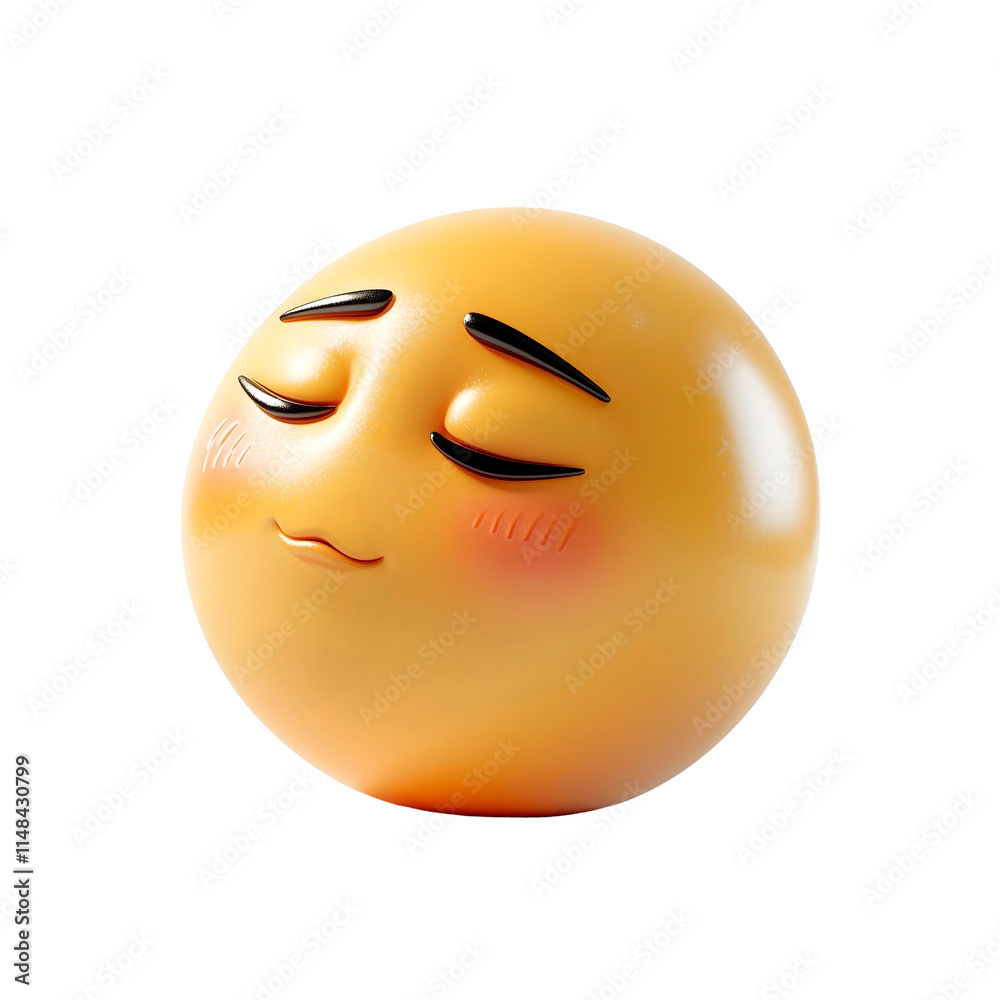 isolated 3d flushing emoji on plain background blushing emoticons ...