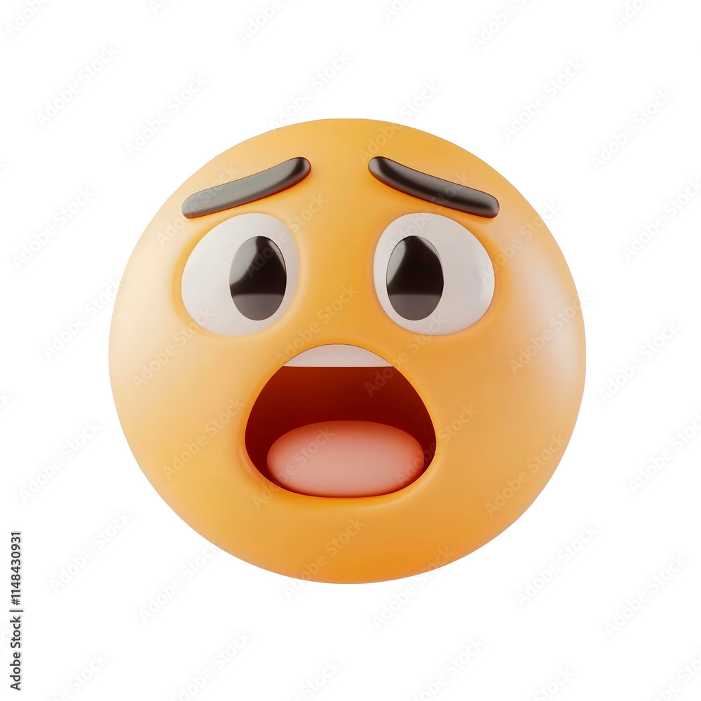 isolated 3d confused emoji on plain background surprised emoticons ...