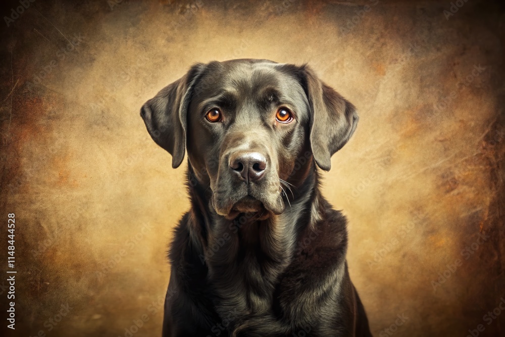 Vintage Black Labrador Photo - Classic Dog Portrait, Retro Canine Image ...
