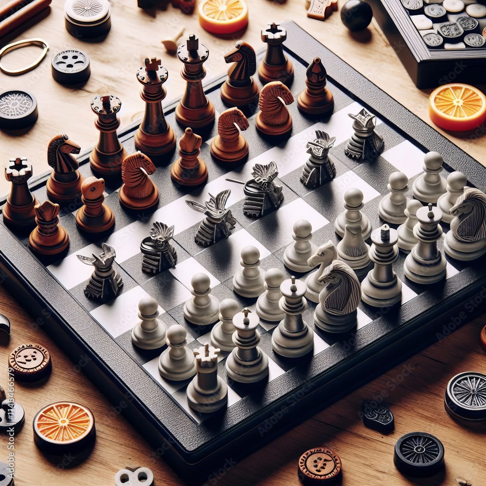 Magnetic Chess Set A travel friendly chess set with magnetic pie Stock ...