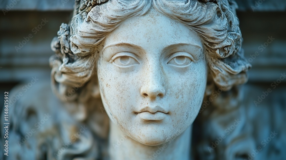 Gypsum copy of ancient statue Venus head isolated on white background ...