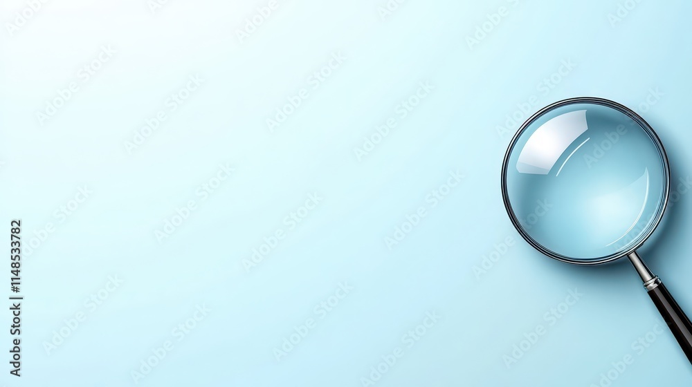 Magnifying glass on vibrant blue background, a symbol of search ...