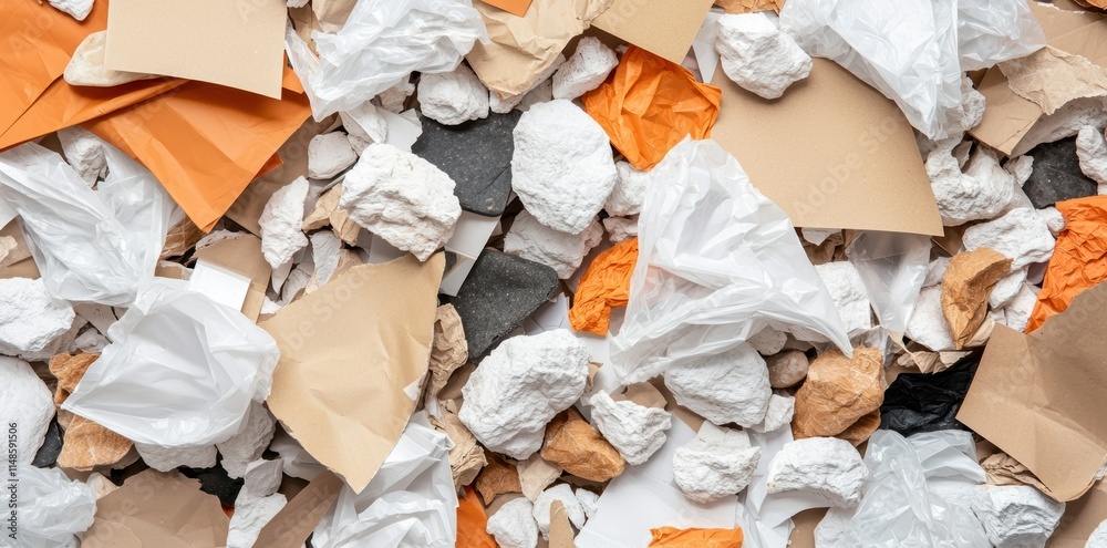 Plastic and paper waste urban recycling concepts and solutions Stock ...