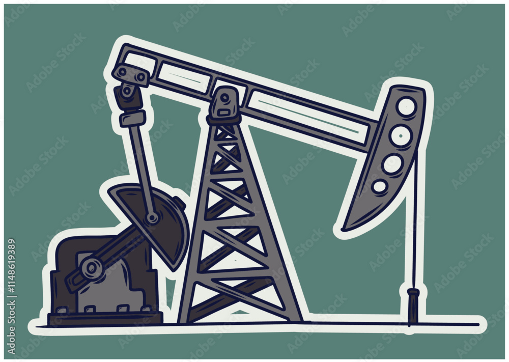 Pump Jack icon vector set. Oil illustration sign. Oil Drilling symbol ...