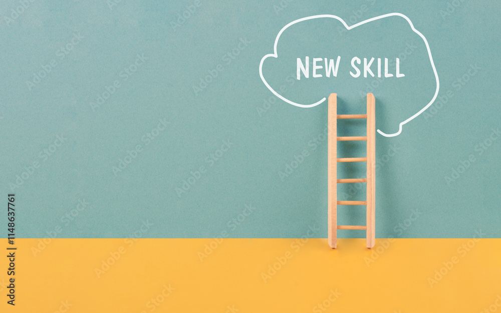 New skill, ladder of success, education concept, having a goal, online ...