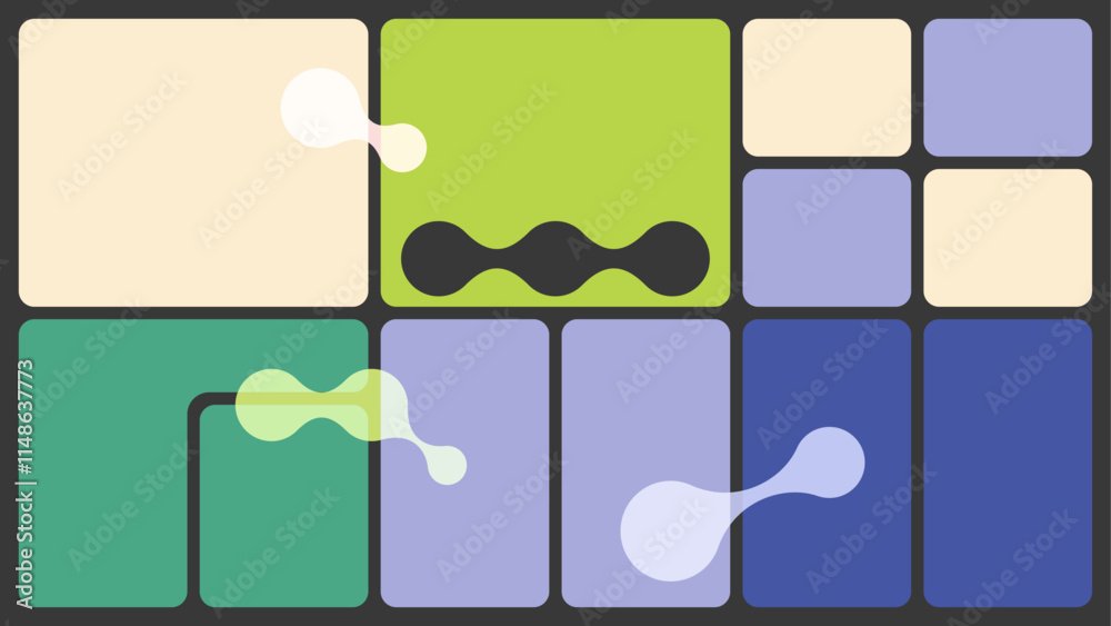 Bento box template. Y2K collage grid shapes. Geometry modular moodboard ...