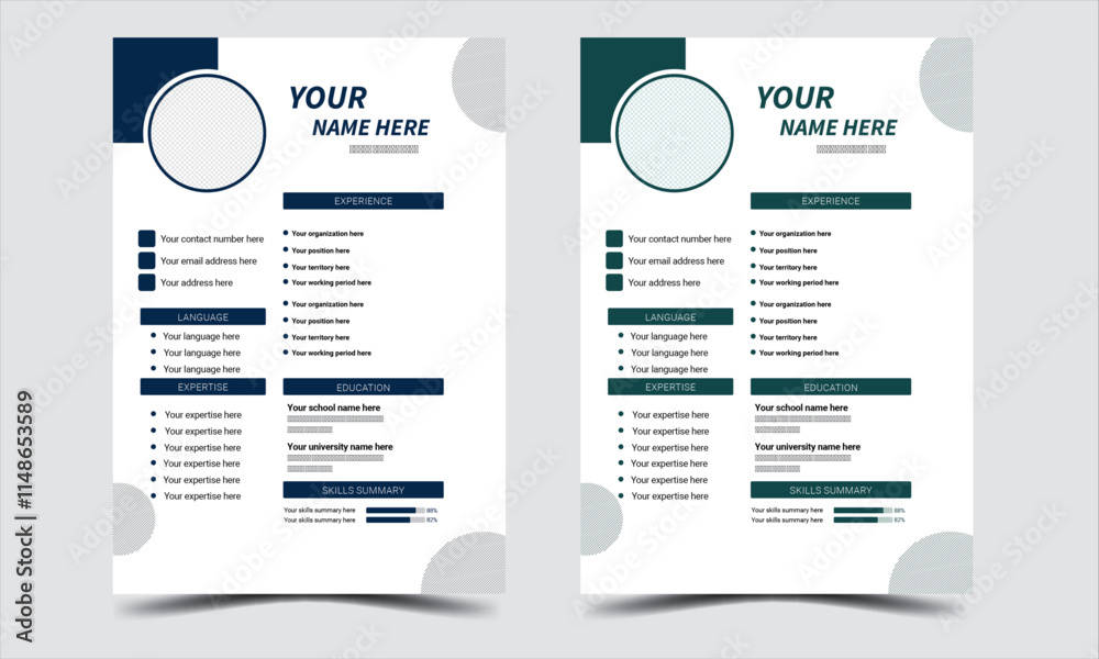 Professional CV resume template design and letterhead / cover letter ...