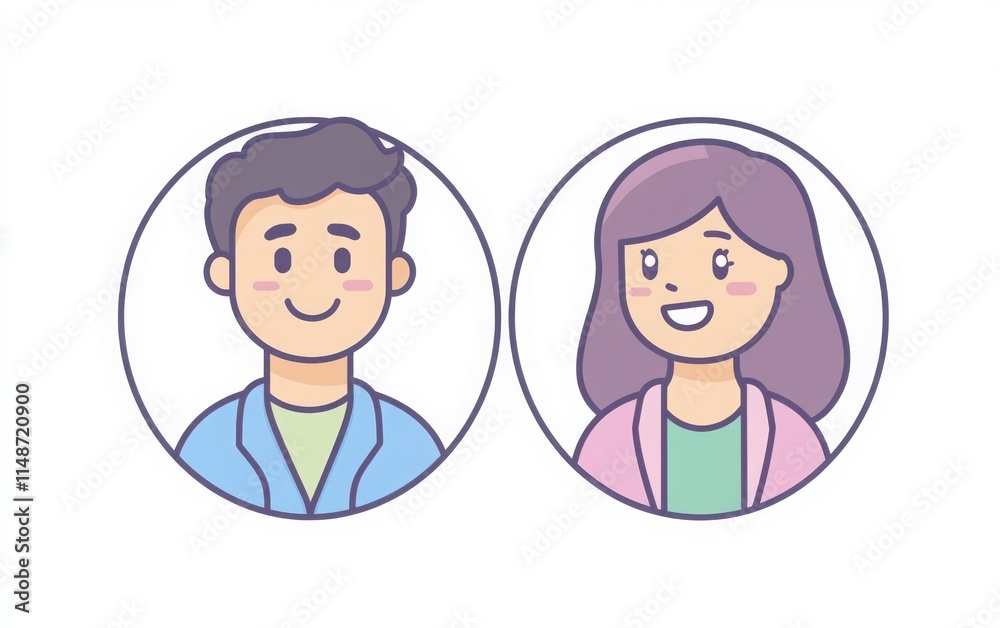 Ilustración de Stock Simple, minimalist medical staff icon avatars ...