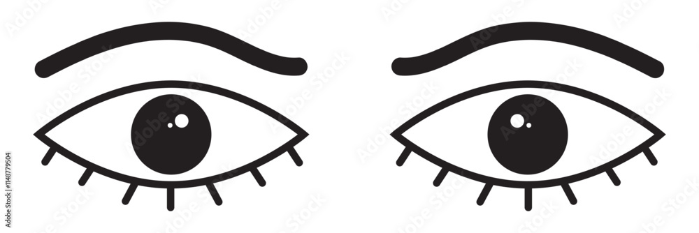 Eye icon set. Simple eye icon, vision symbol, eye, view. Retina scan ...