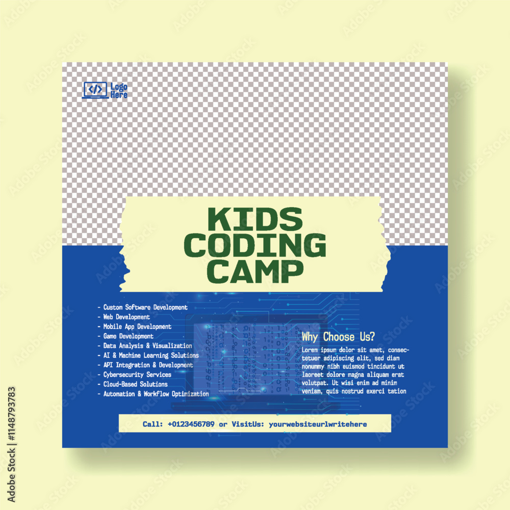 Coding, computer programming and kids technology educational editable ...