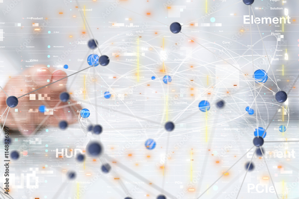 Global Network Blockchain 3d Illustration Neural Networks And Artificial Intelligence