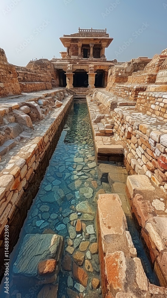 Ancient Ruins Indus Valley Civilization Water Channel Historical ...
