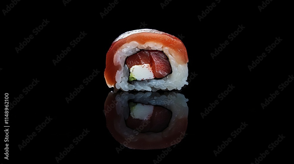 Nigiri composition on black background. The Art of Japanese Cuisine ...