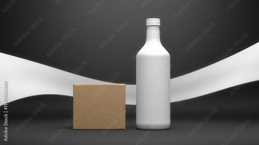 Carton box dieline mockup for bottle packaging, ideal for branding ...