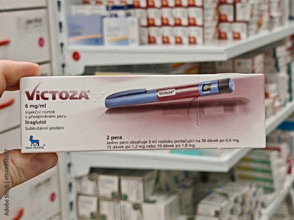 Prague,Czech republic-December 4 2024:VICTOZA medication with ...