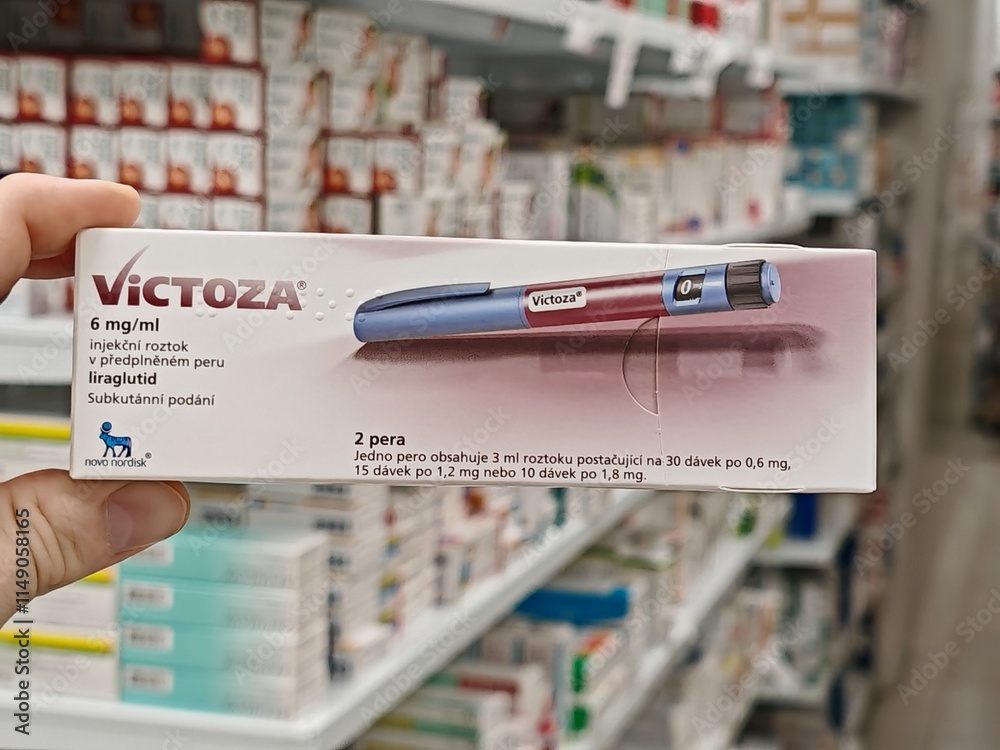 Prague,Czech republic-December 4 2024:VICTOZA medication with ...