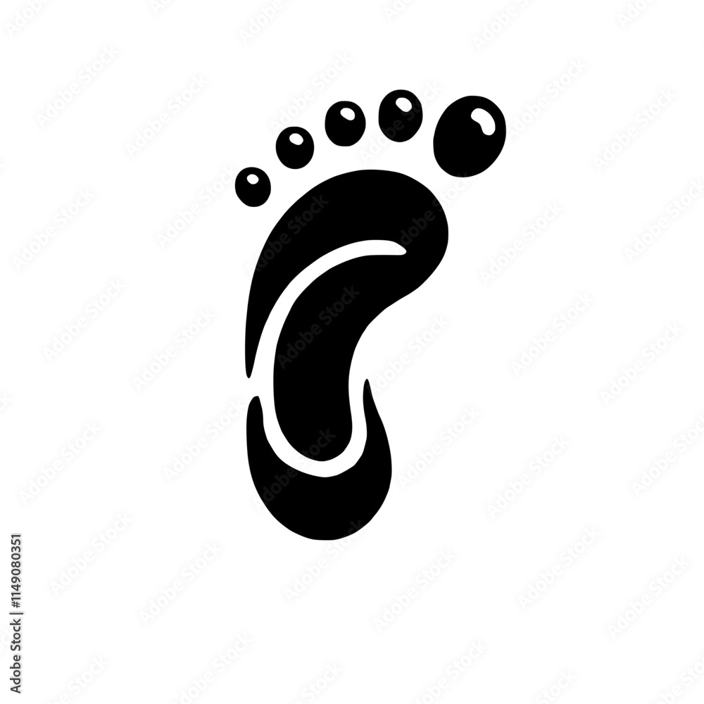 Footprint Icon: A simple, minimalist illustration of a single footprint ...