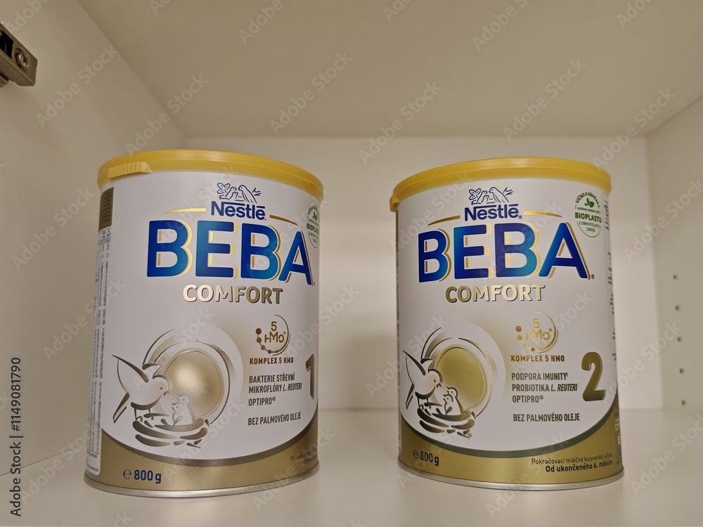Prague,Czech Republic-October 9 2024: Beba is a premium baby formula ...