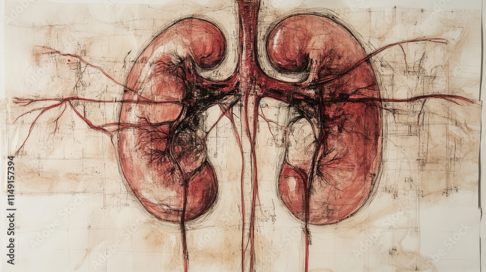 Urinary system showing kidneys and bladder, Human Body Anatomy, renal ...