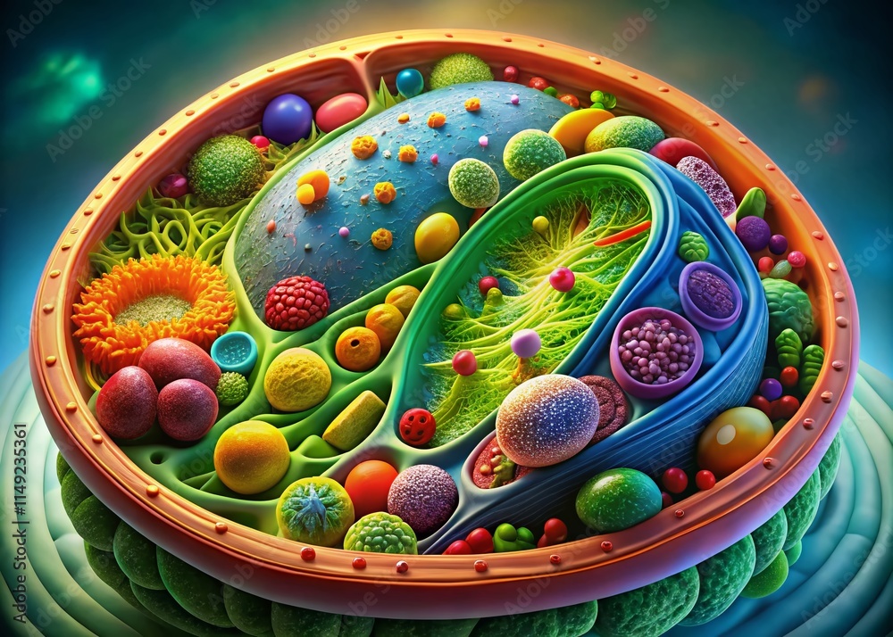 Microscopic Cross Section of Yeast Cell: Fungal Cell Structure Detail ...