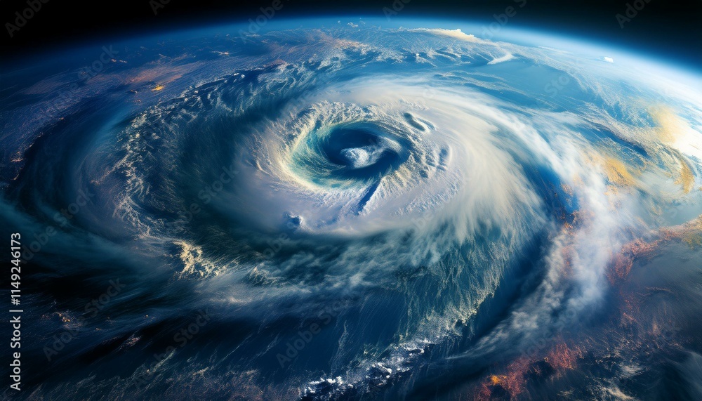 Satellite images show storm development stages. Stock Photo | Adobe Stock