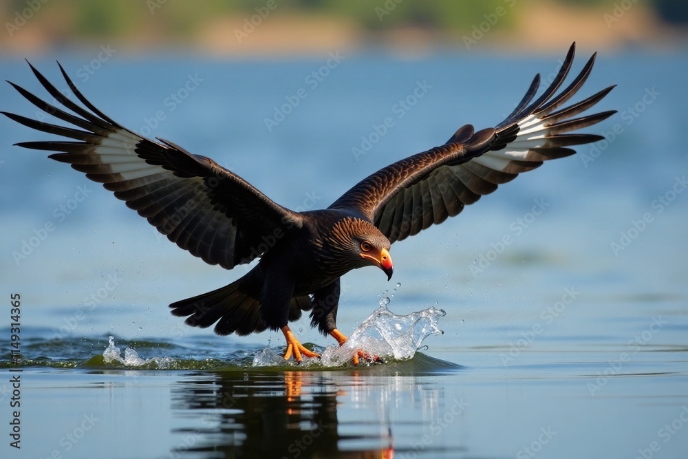 Chimango Caracara Milvago chimango swooping down to grab prey from the ...
