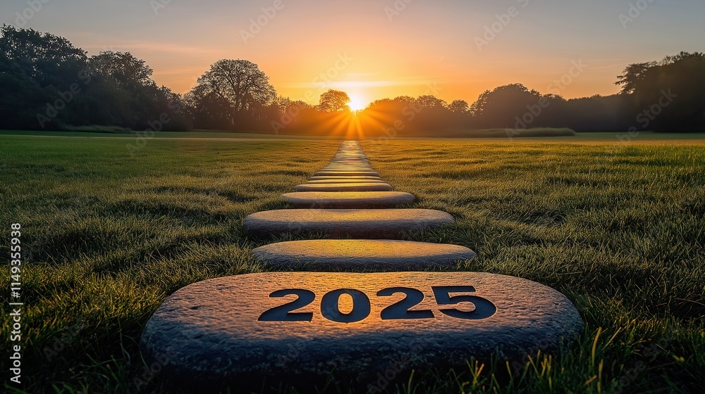 Sunrise illuminates path of stepping stones leading to 2025 horizon ...