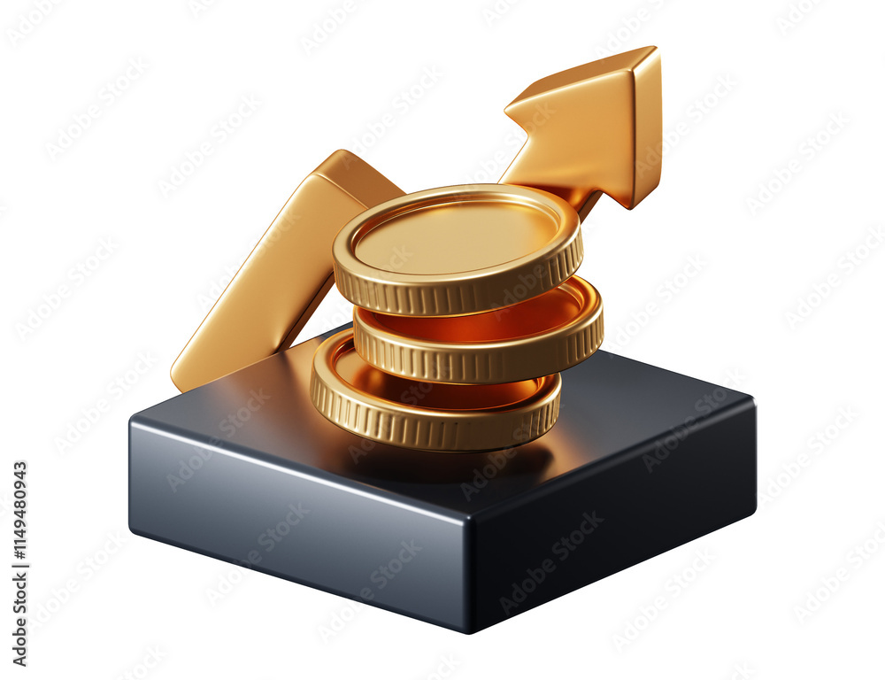 PNG growth money isolated on transparent 3d podium background with ...