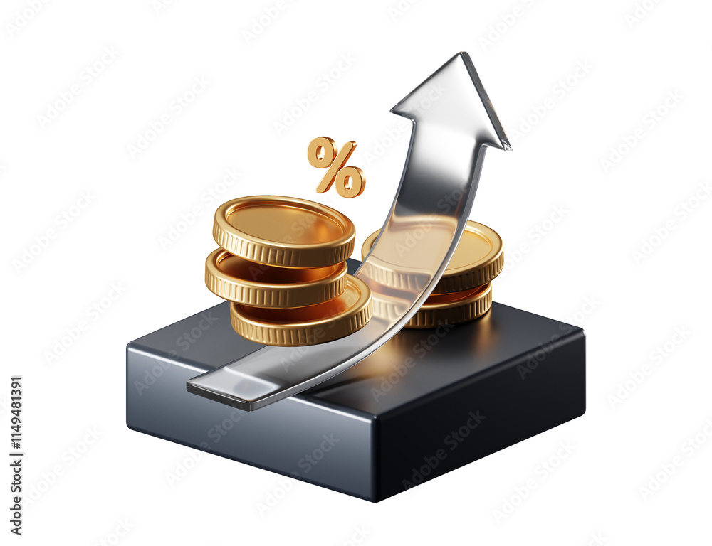 PNG growth money isolated on transparent 3d podium background with ...