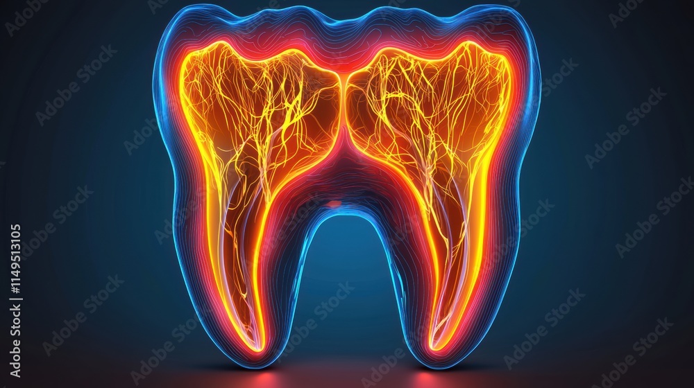 Dental health awareness illuminating tooth structure laboratory ...