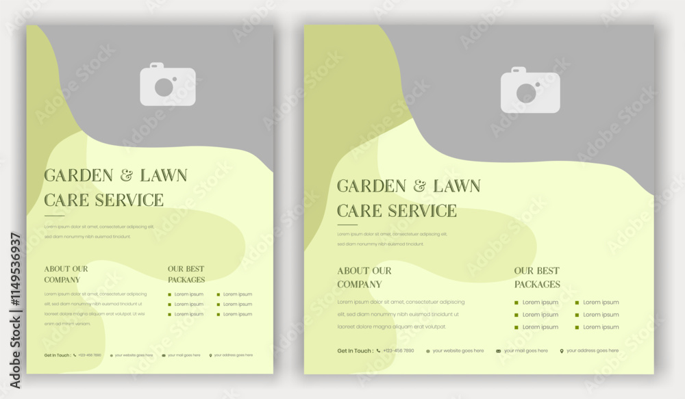 Lawn and garden service flyer design social media post tree mowing ...