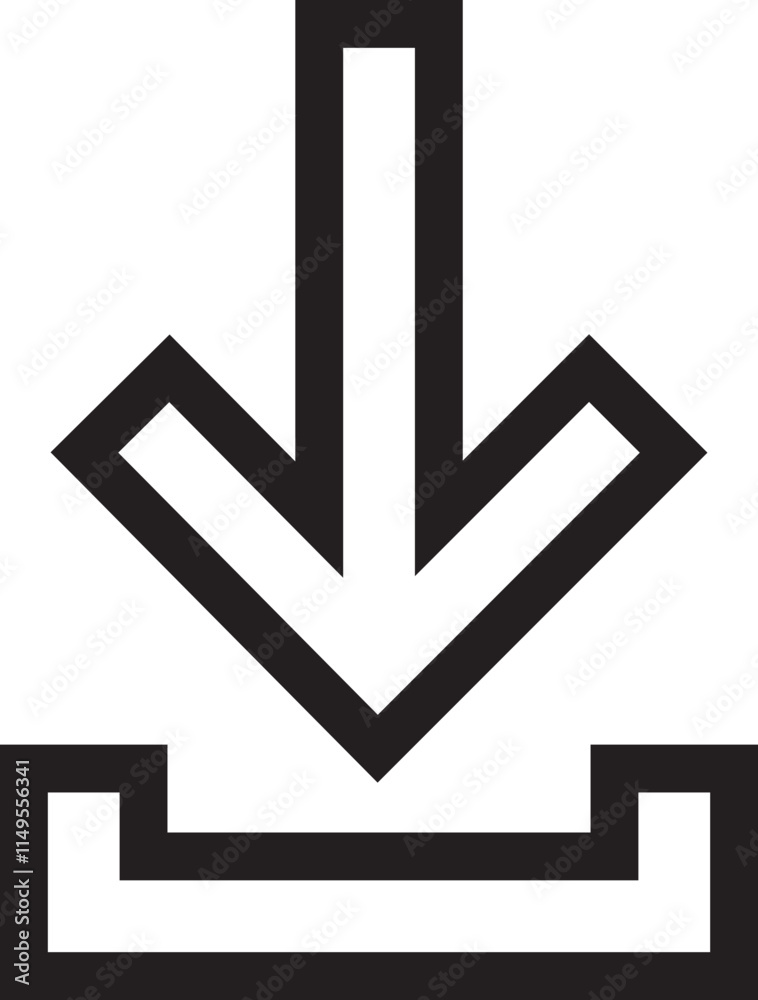 Download icon in outline style. install symbol. Upload button. Load ...