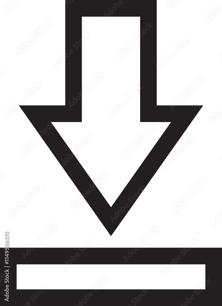 Download icon in outline style. install symbol. Upload button. Load symbol. Software download ...