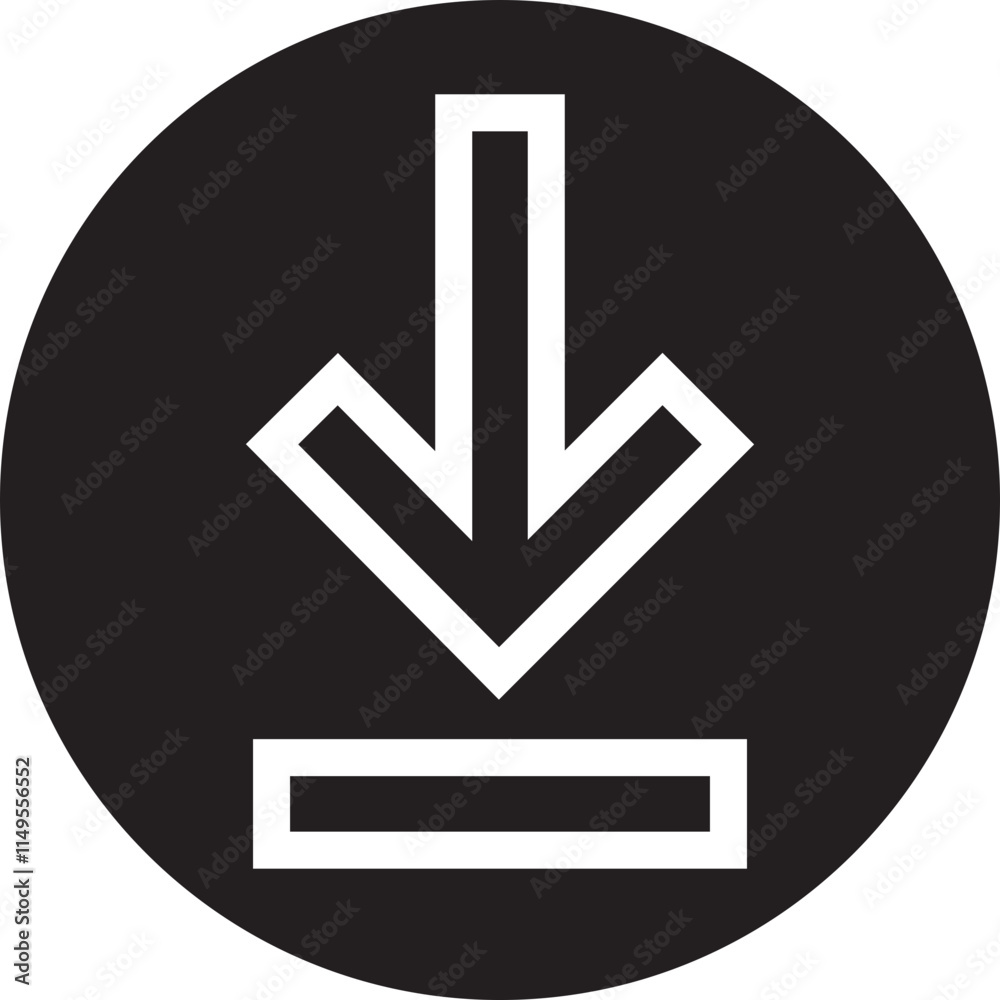 Download icon in outline style. install symbol. Upload button. Load symbol. Software download ...