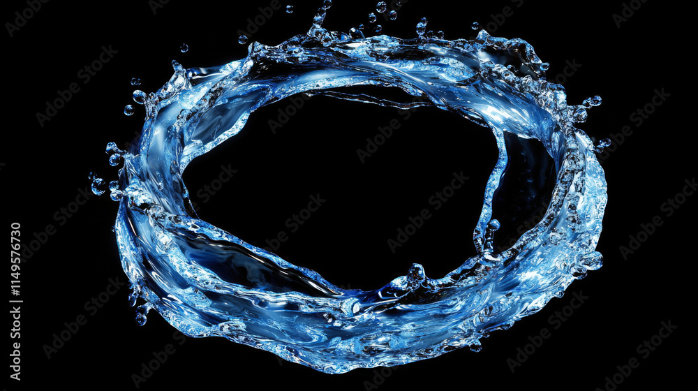 ภาพประกอบ Stock Water circle splash and round swirl realistic 3d vector ...