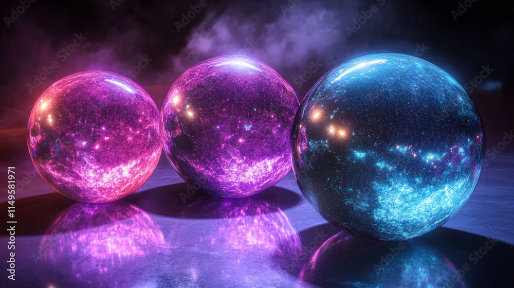Realistic set of fortunetelling crystal balls isolated on transparent ...
